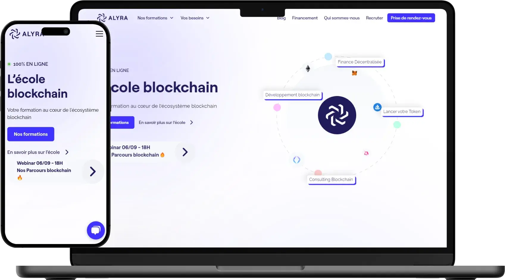Projet Webflow Alyra par Ouiflow - Révolutionnons l'Éducation Blockchain